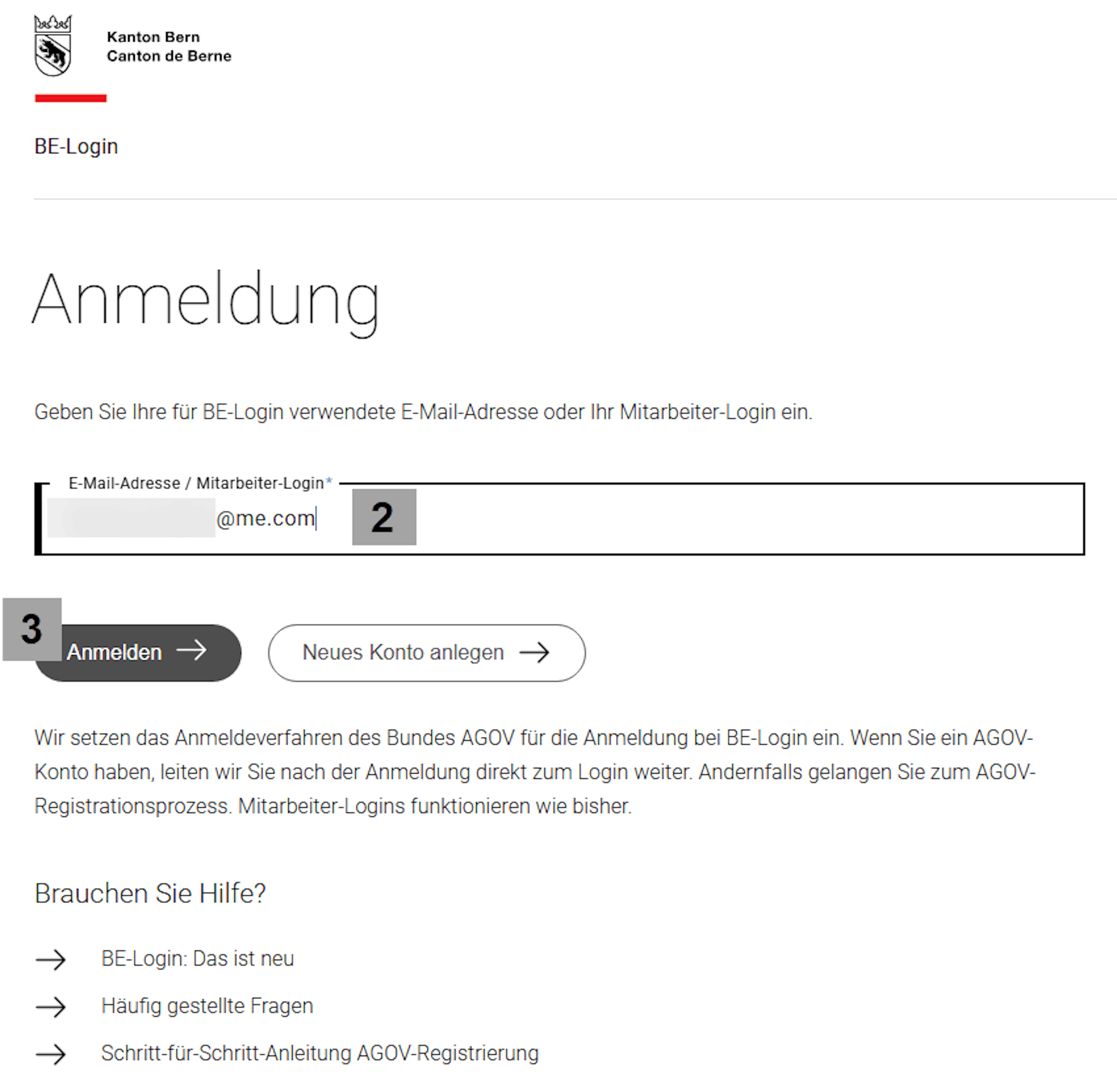 Schritt-für-Schritt-Anleitung AGOV-Registrierung