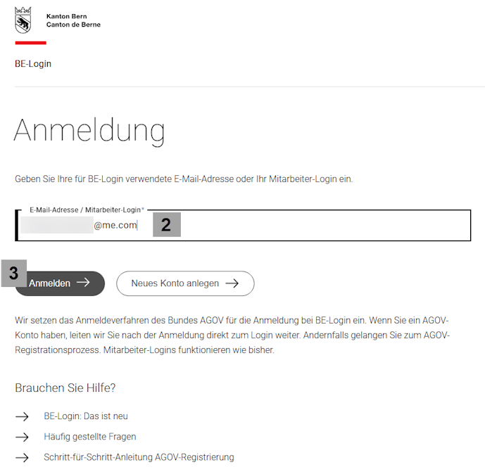 Schritt-für-Schritt-Anleitung AGOV-Registrierung